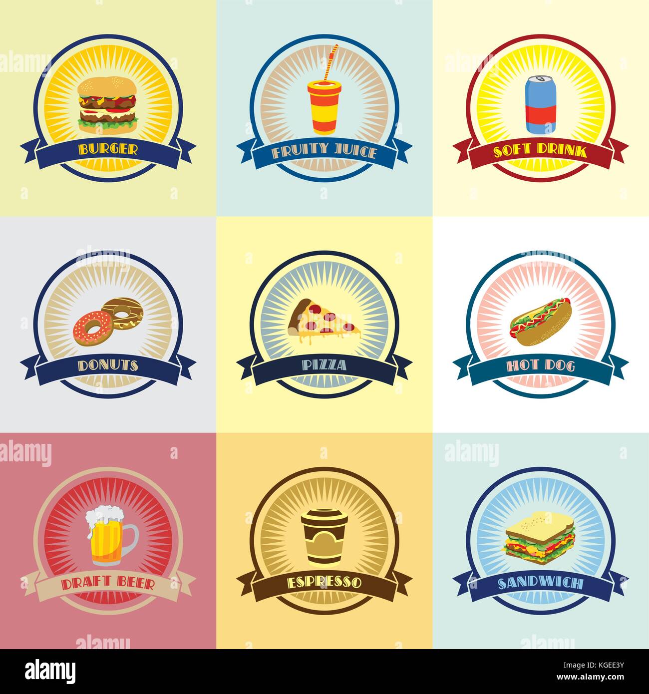 food and drink theme vector design art graphic illustration Stock ...