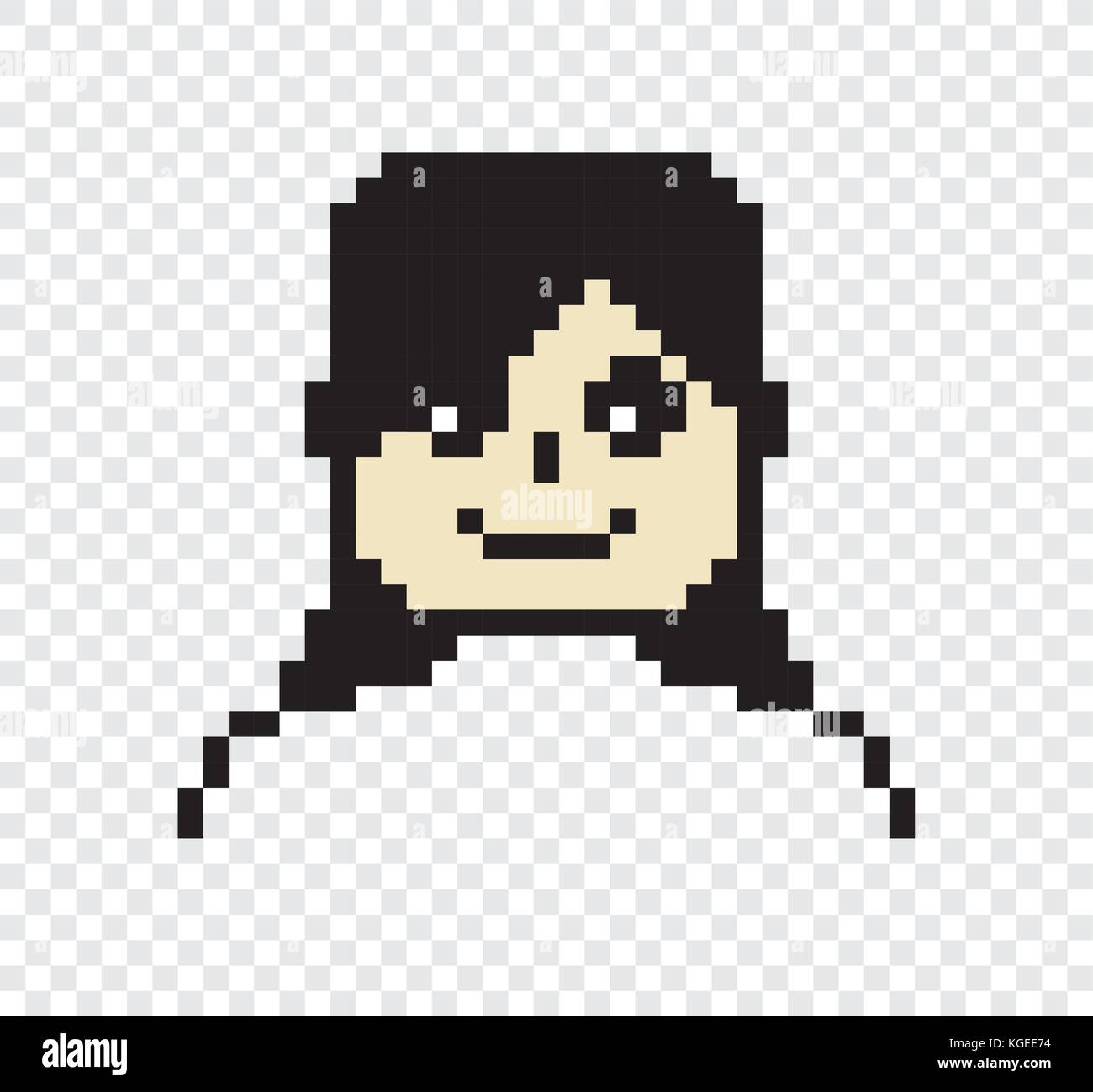 pixel girl art vector graphic art design illustration Stock Vector ...