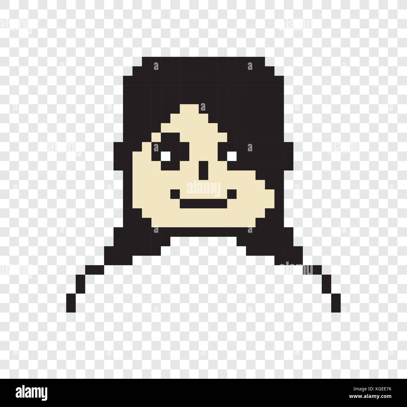 pixel girl art vector graphic art design illustration Stock Vector ...