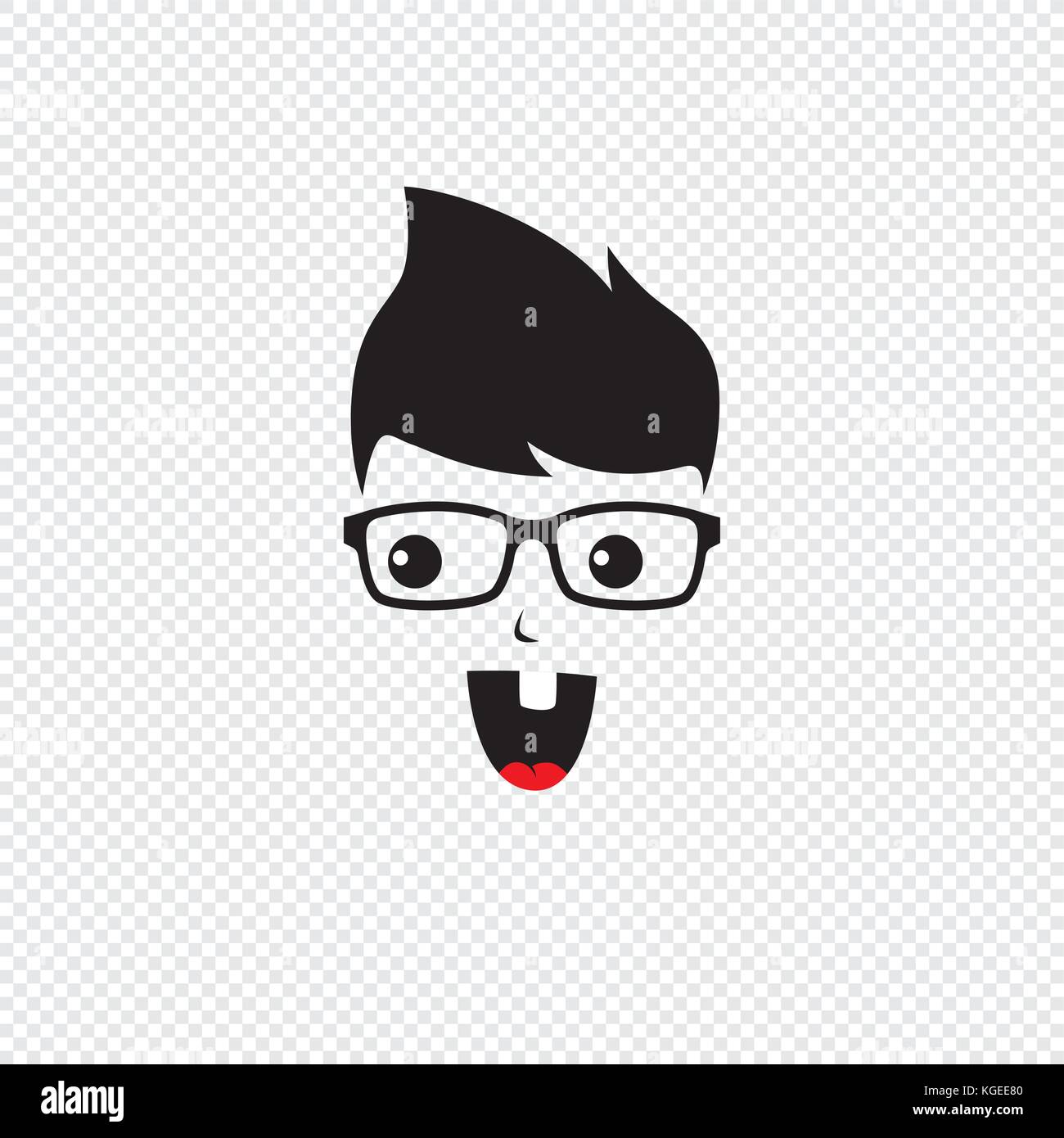 geek cartoon character avatar vector graphic art illustration Stock ...