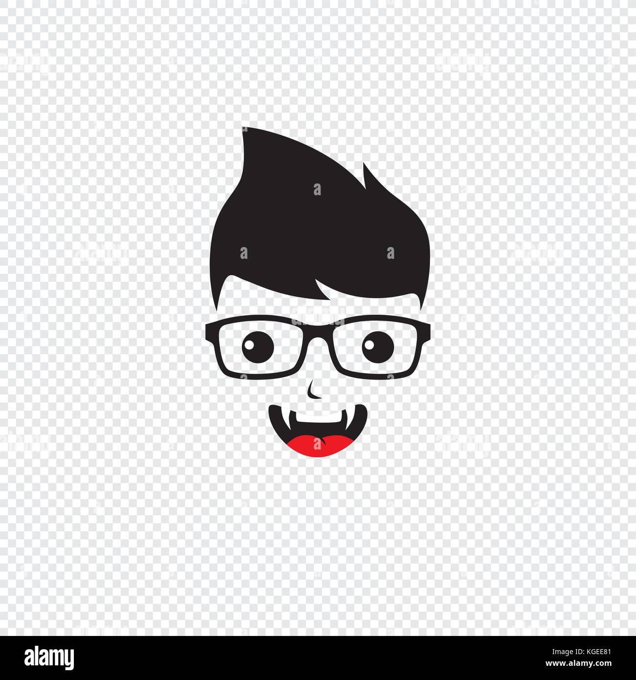 geek cartoon character avatar vector graphic art illustration Stock ...