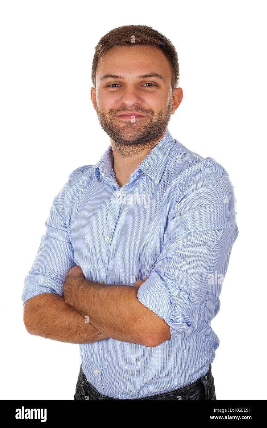 Photo of a confident man smiling for the camera Stock Photo - Alamy