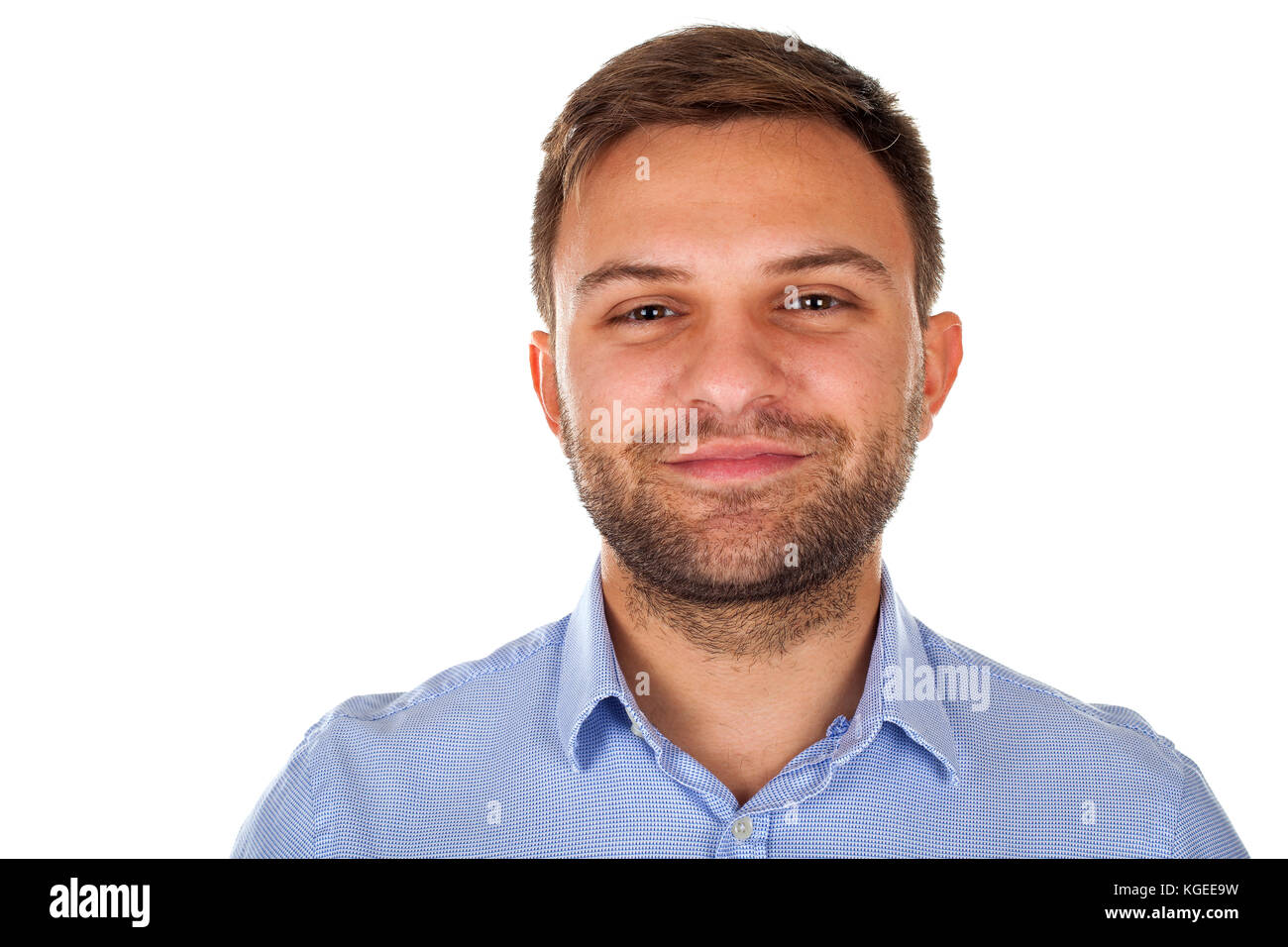 Photo of a confident man smiling for the camera Stock Photo - Alamy