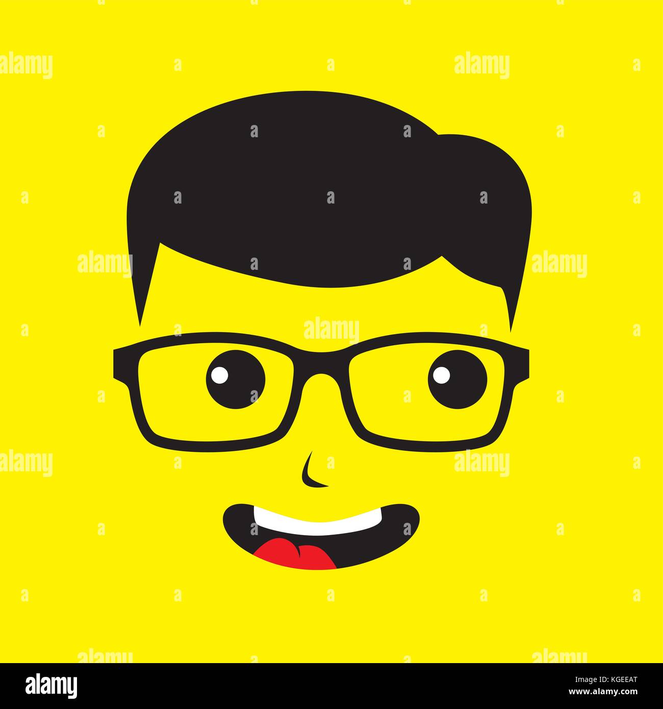 geek cartoon character avatar vector graphic art illustration Stock ...