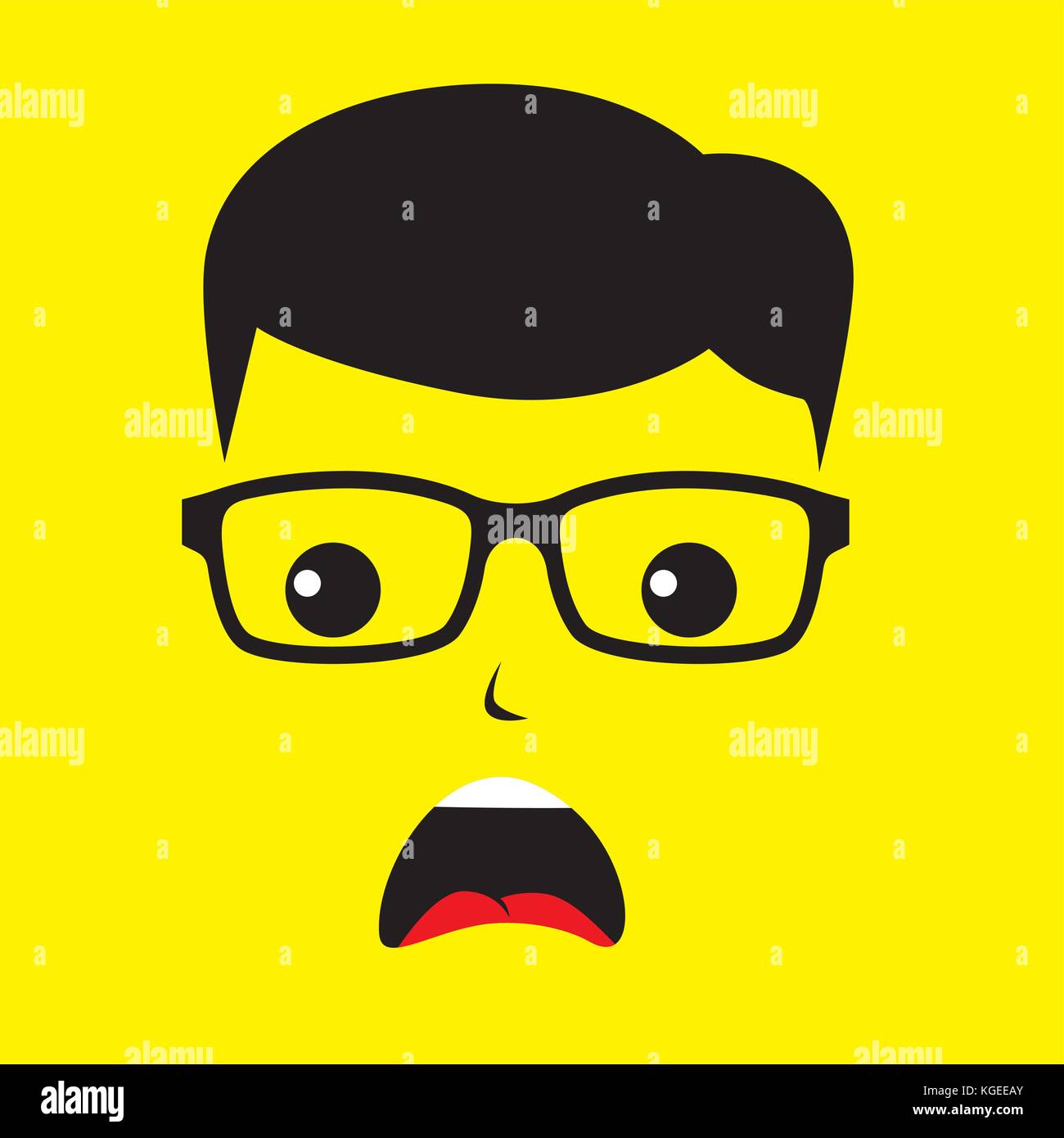 geek cartoon character avatar vector graphic art illustration Stock ...