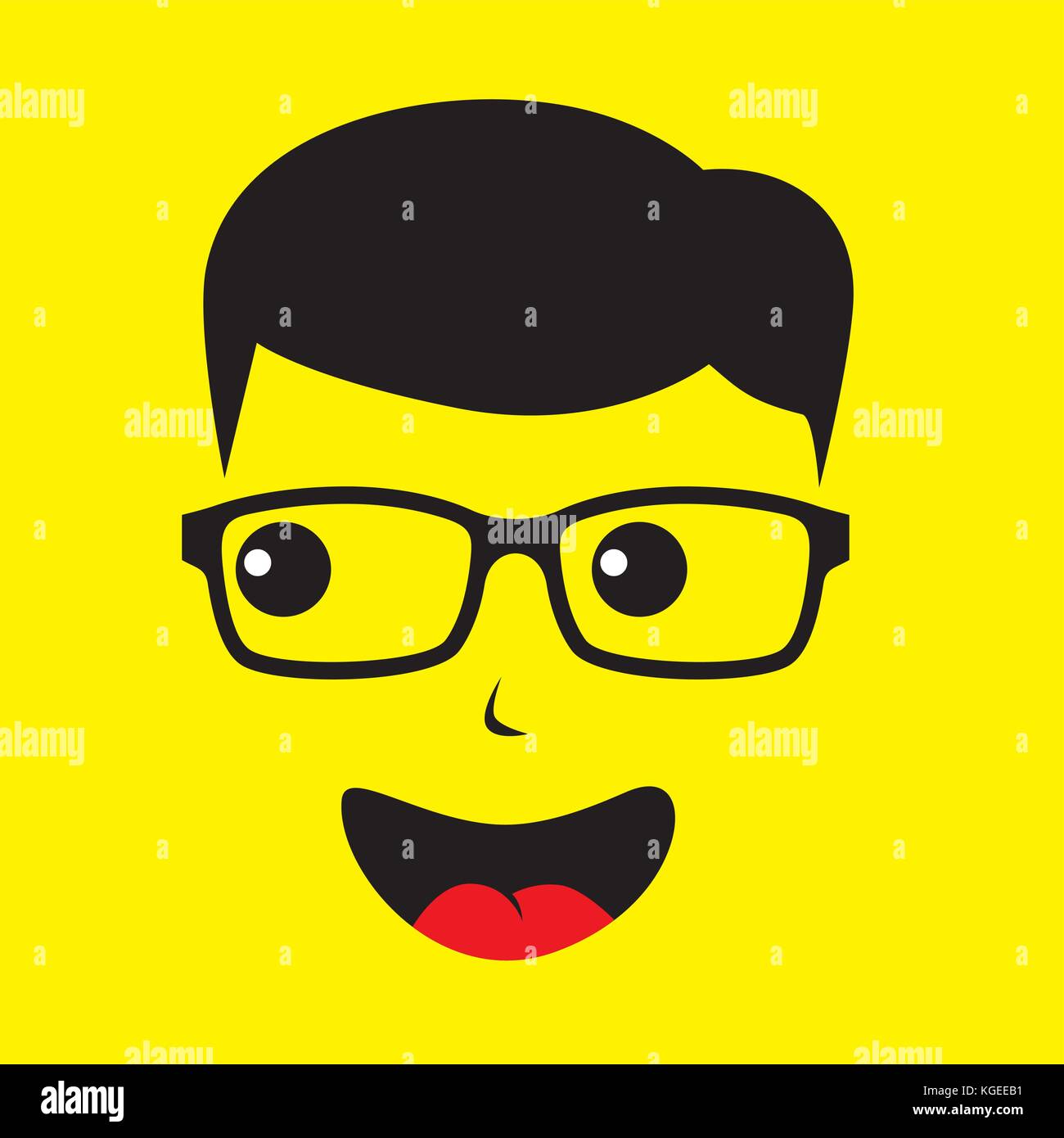 geek cartoon character avatar vector graphic art illustration Stock ...