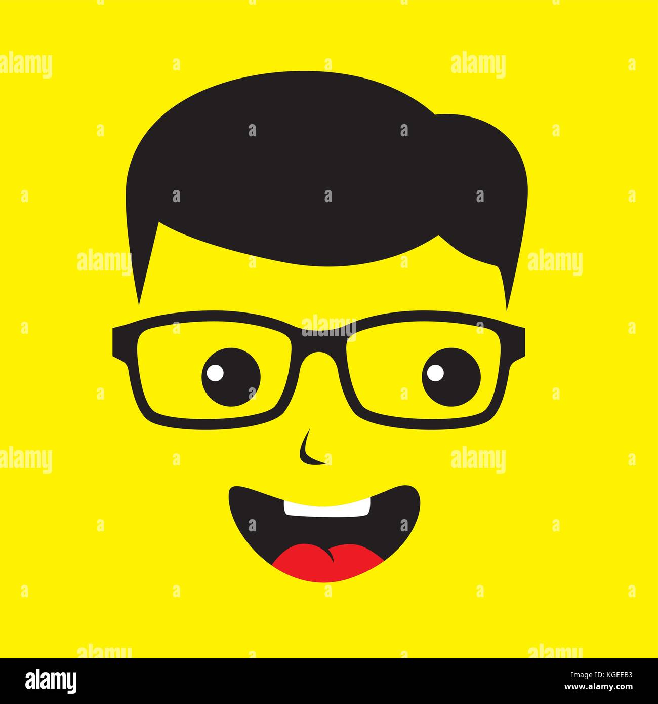 geek cartoon character avatar vector graphic art illustration Stock ...