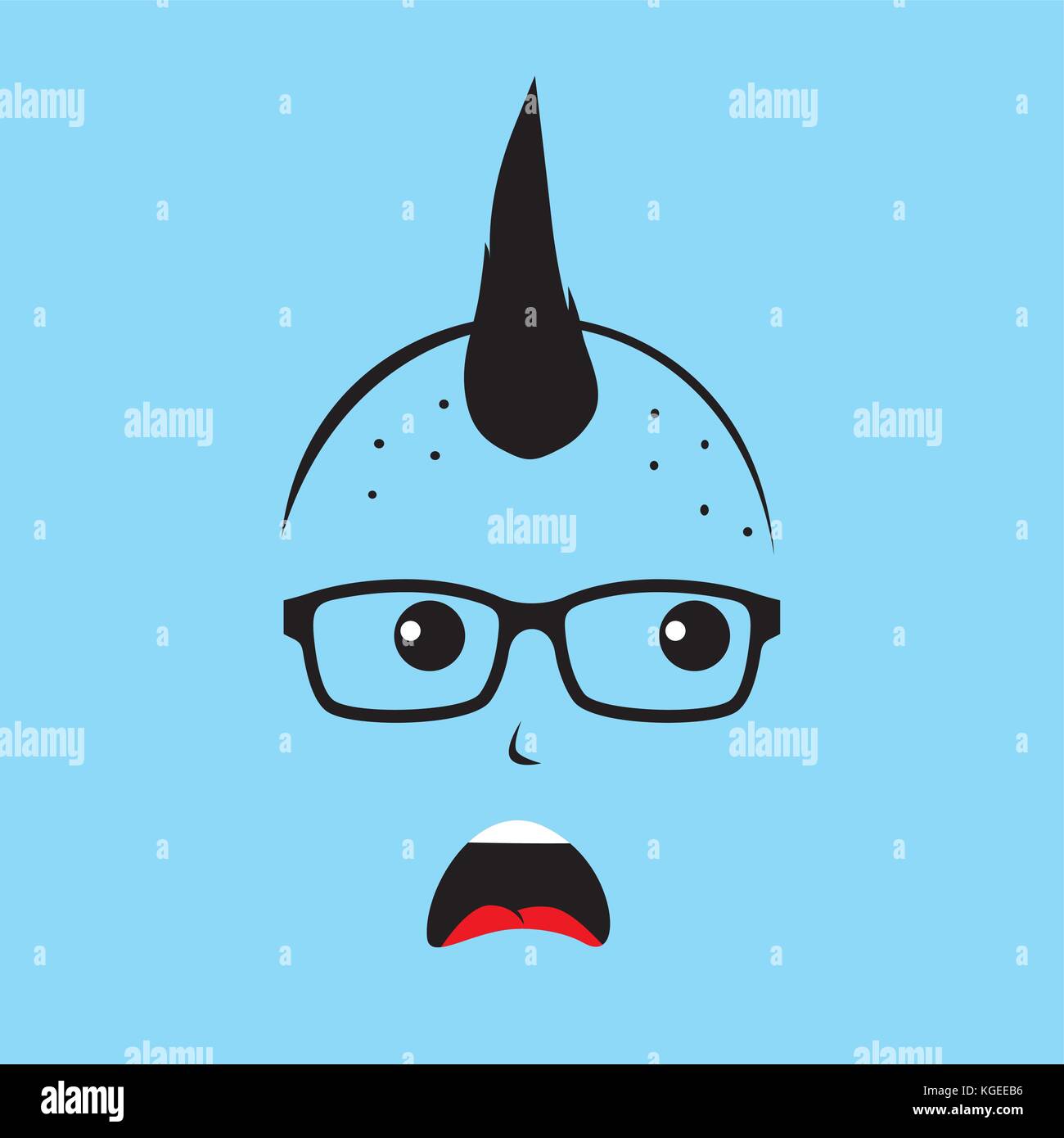 geek cartoon character avatar vector graphic art illustration Stock ...