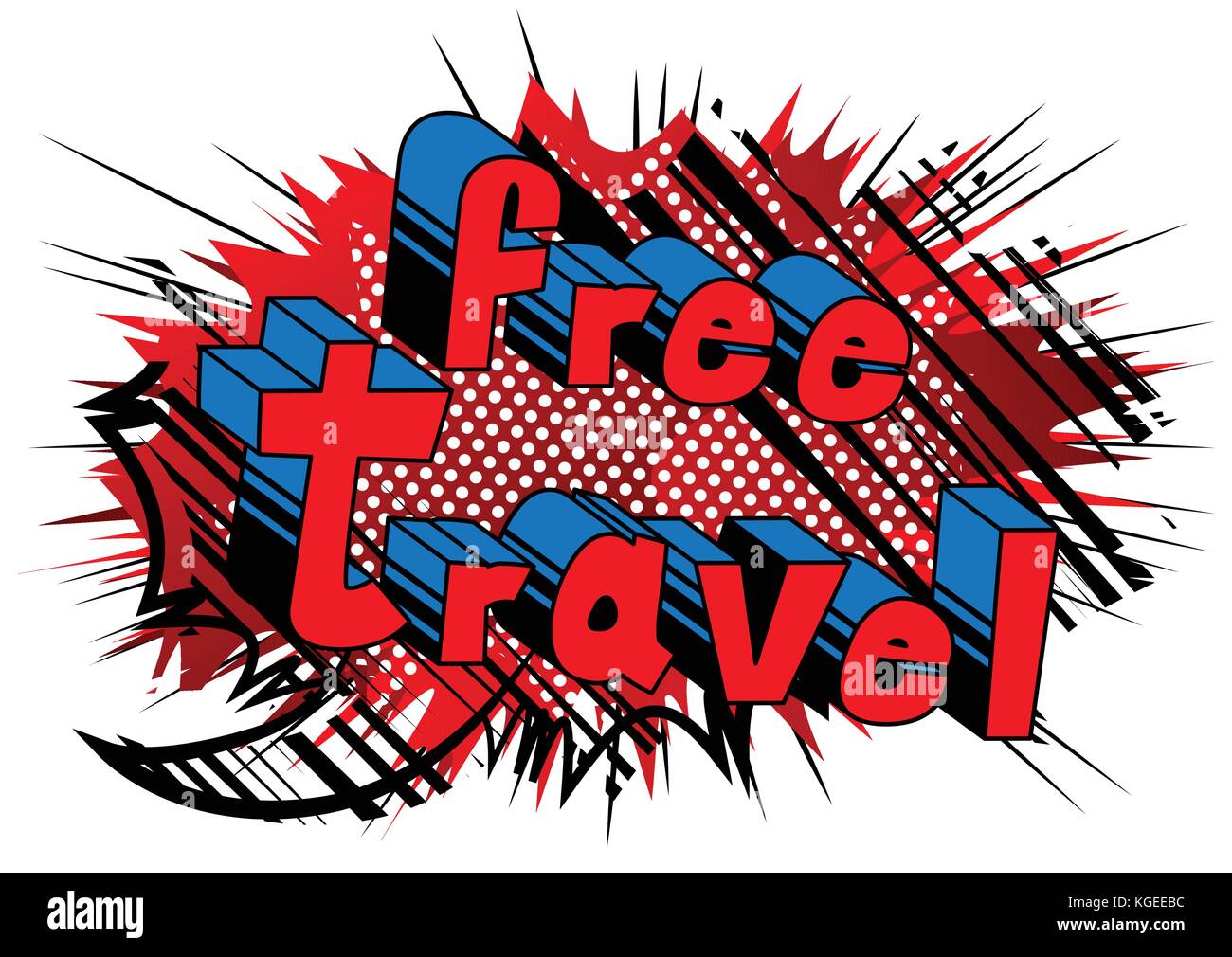 Free Travel - Comic book style word on abstract background Stock Vector ...