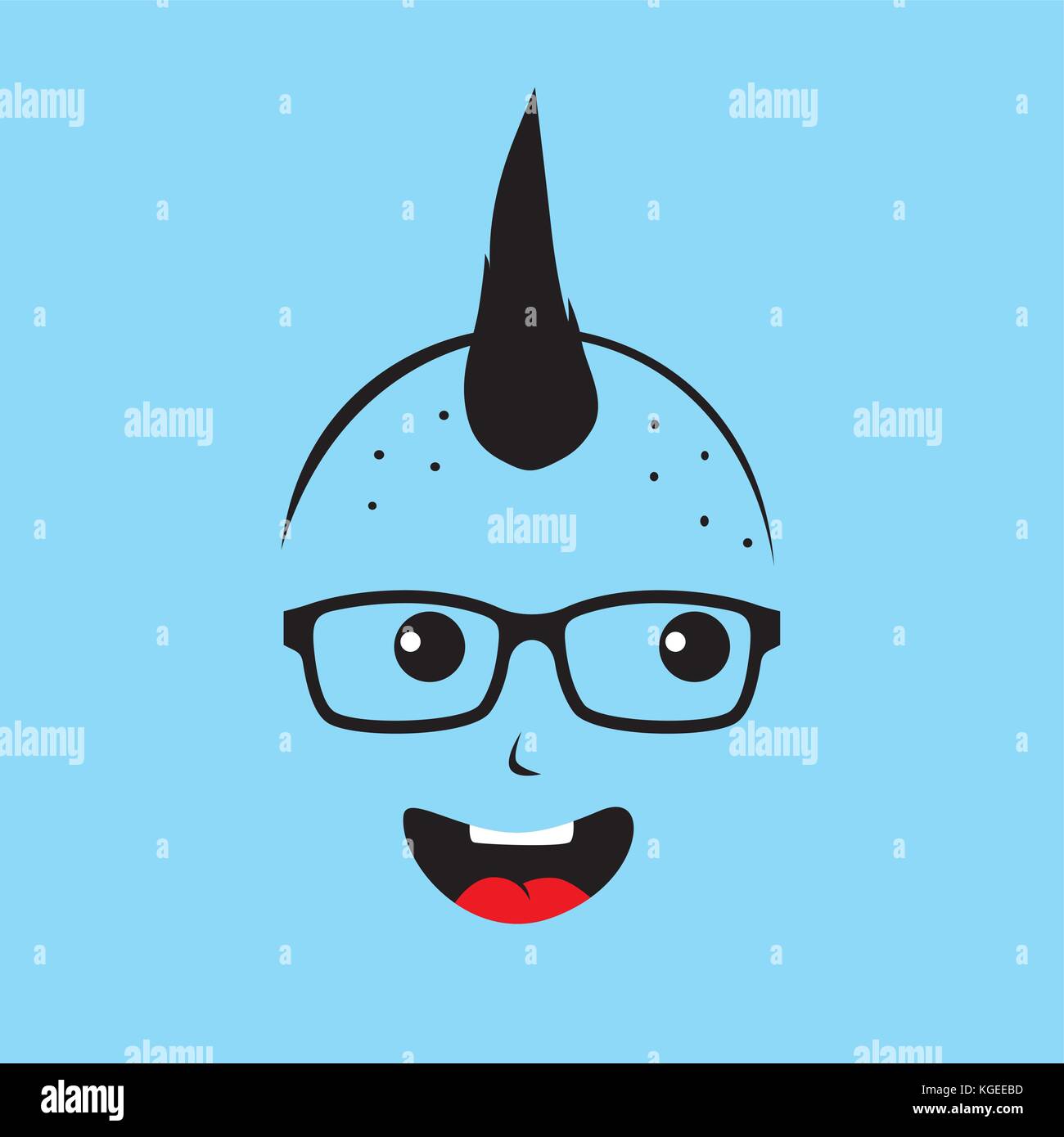 geek cartoon character avatar vector graphic art illustration Stock ...