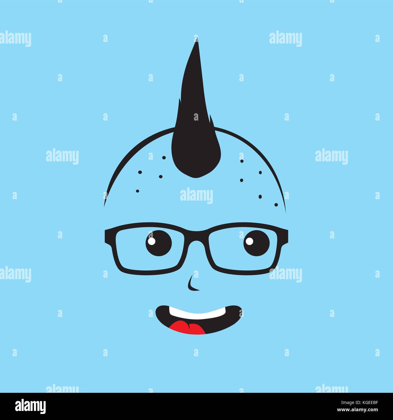 geek cartoon character avatar vector graphic art illustration Stock ...