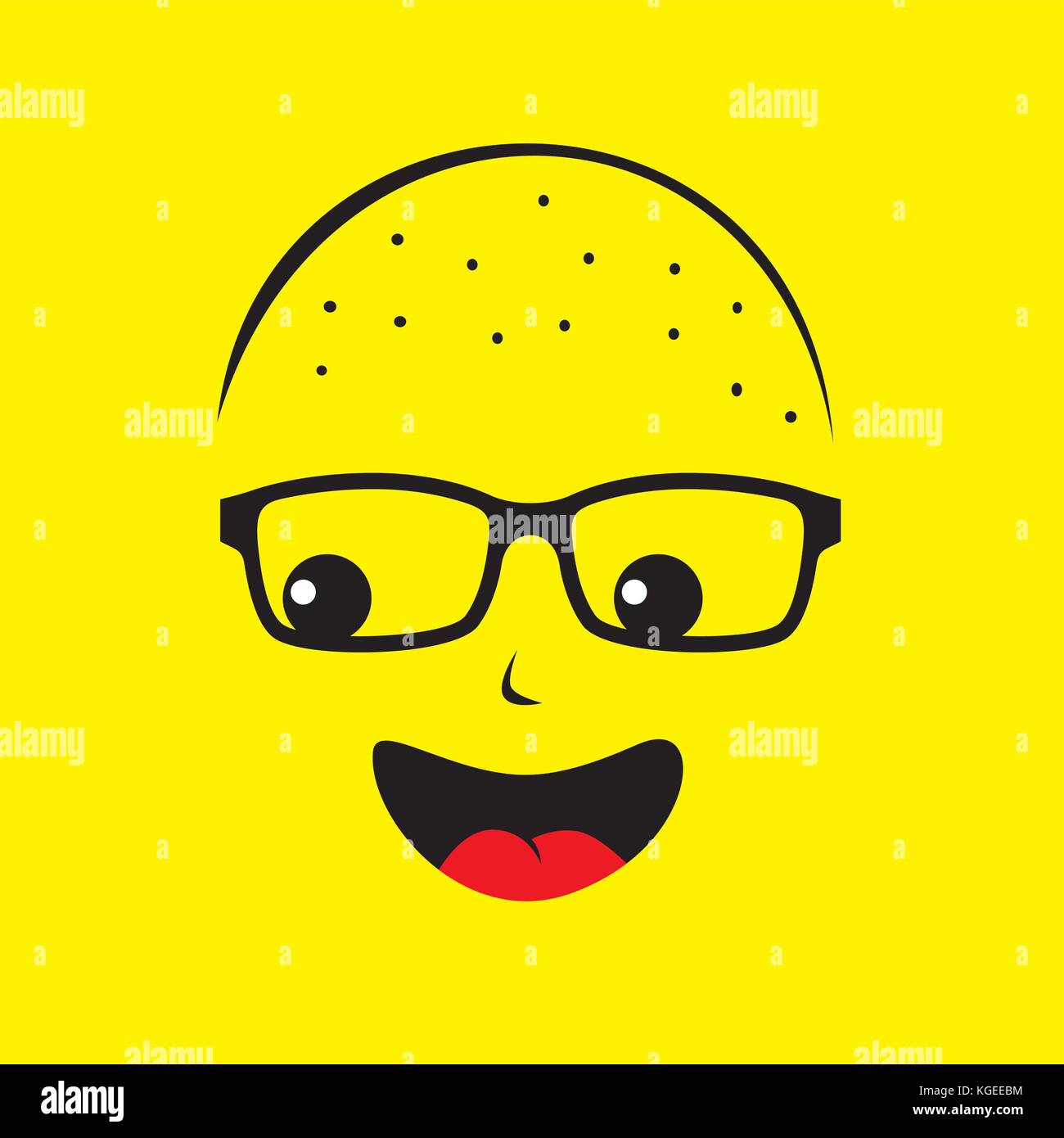 geek cartoon character avatar vector graphic art illustration Stock ...
