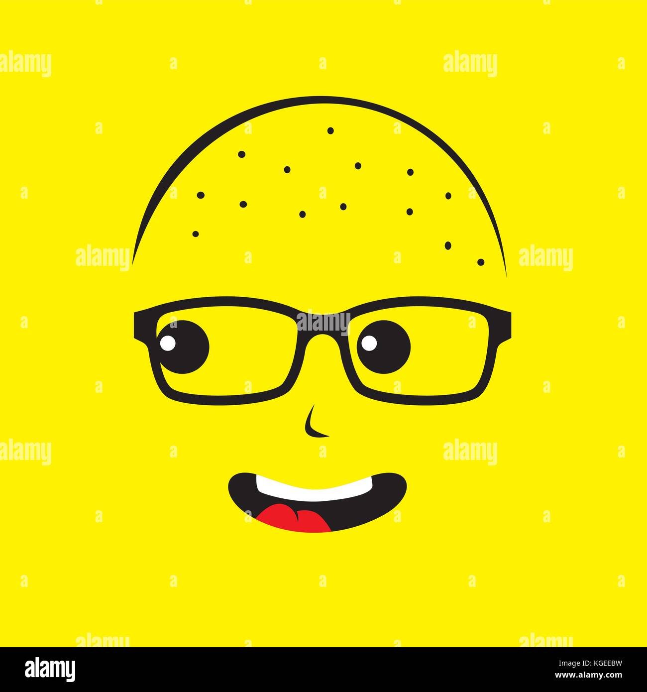 geek cartoon character avatar vector graphic art illustration Stock ...