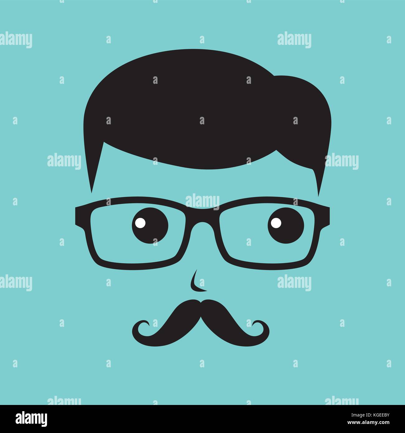 geek cartoon character avatar vector graphic art illustration Stock ...