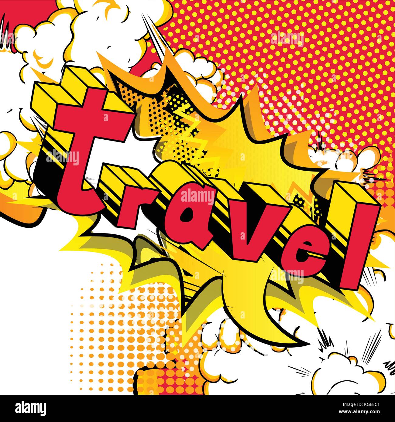 Travel - Comic book style word on abstract background Stock Vector ...