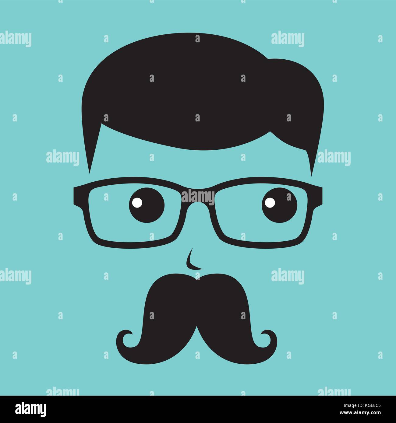 geek cartoon character avatar vector graphic art illustration Stock ...