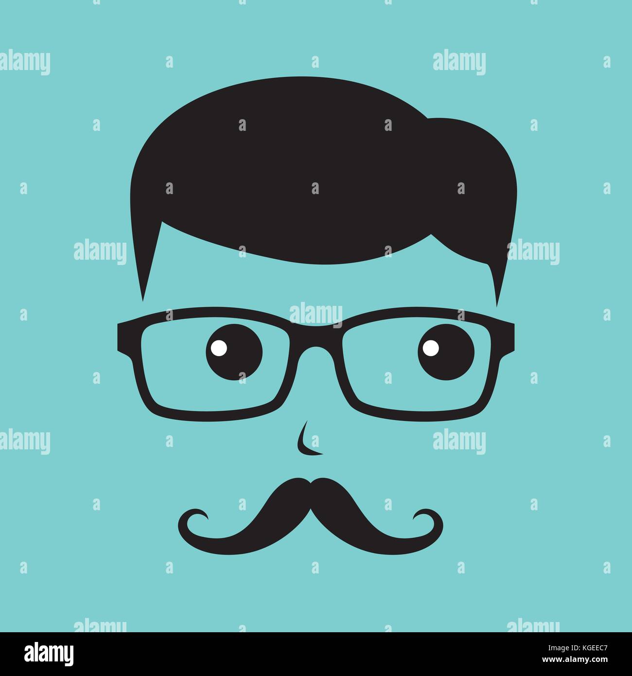 geek cartoon character avatar vector graphic art illustration Stock ...