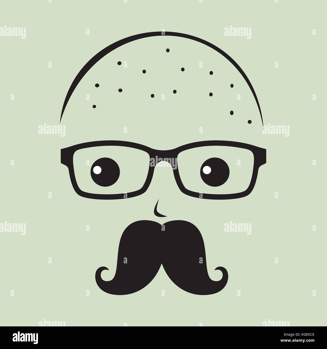 geek cartoon character avatar vector graphic art illustration Stock ...