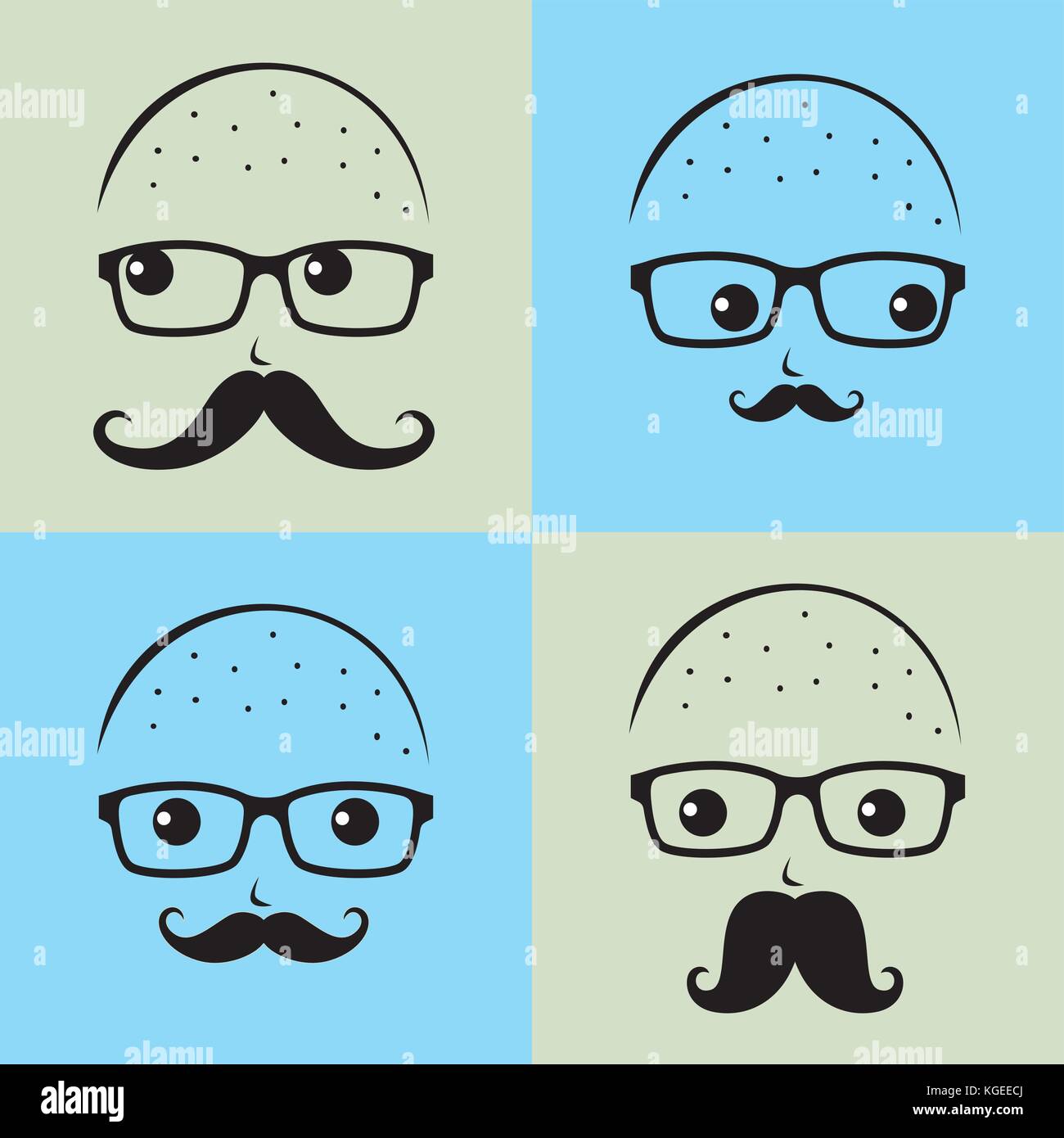 geek cartoon character avatar vector graphic art illustration Stock ...