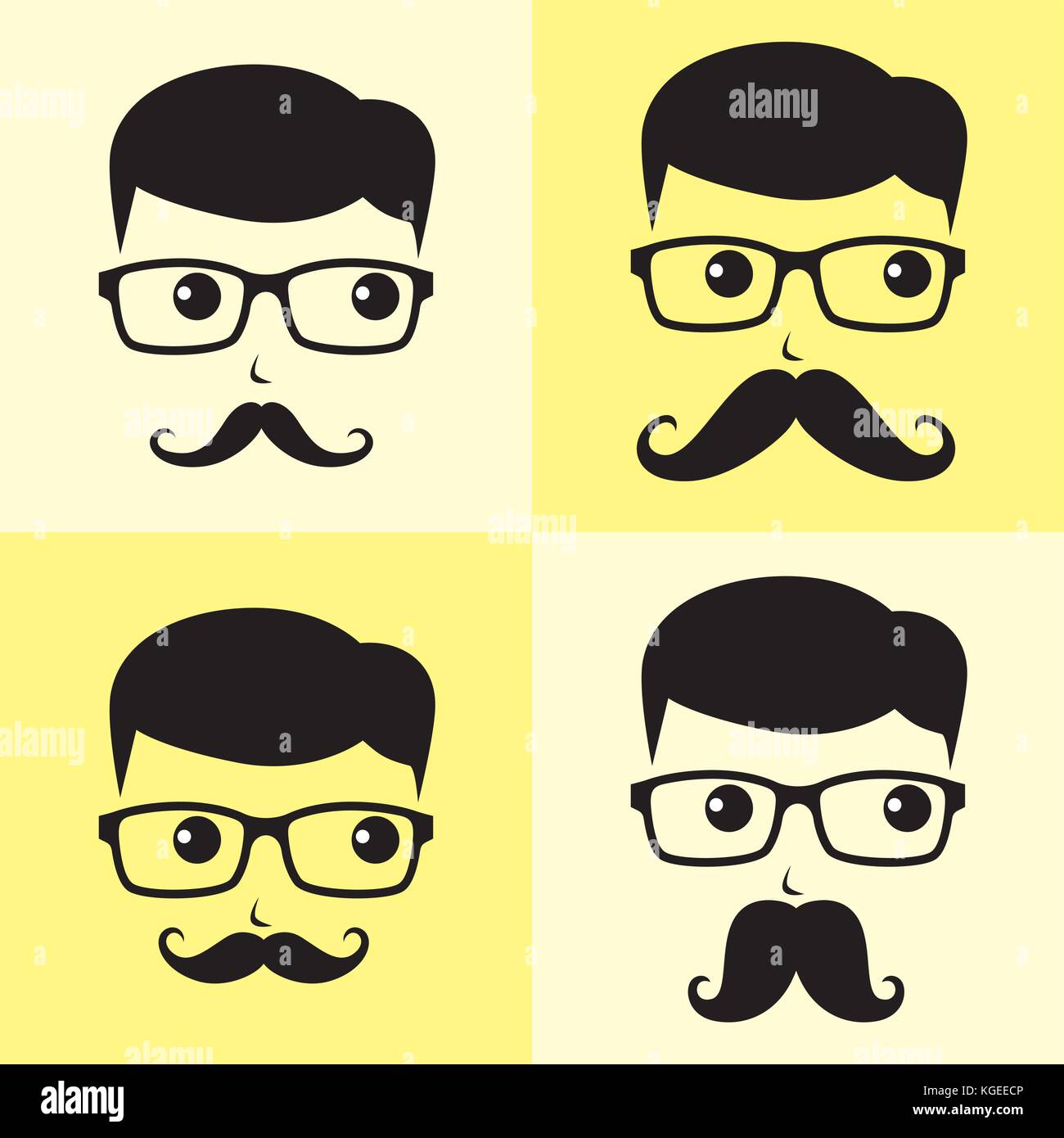 geek cartoon character avatar vector graphic art illustration Stock ...