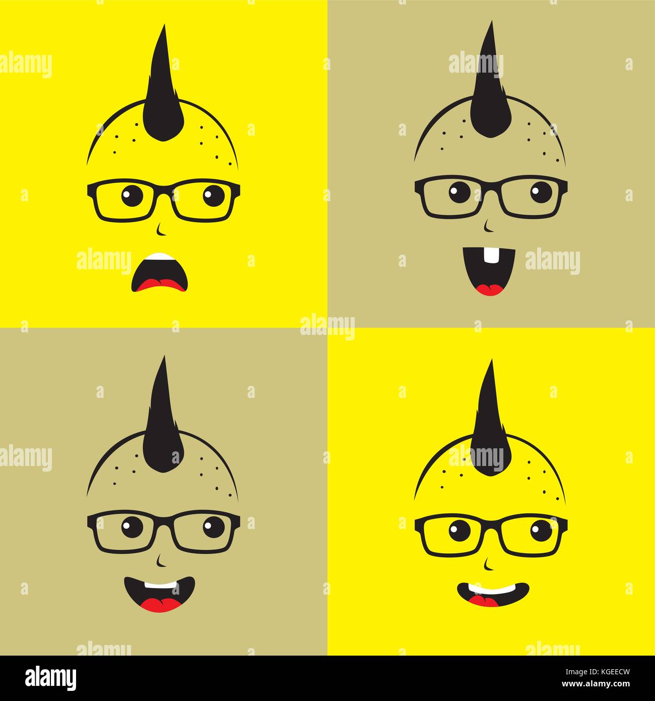 geek cartoon character avatar vector graphic art illustration Stock ...