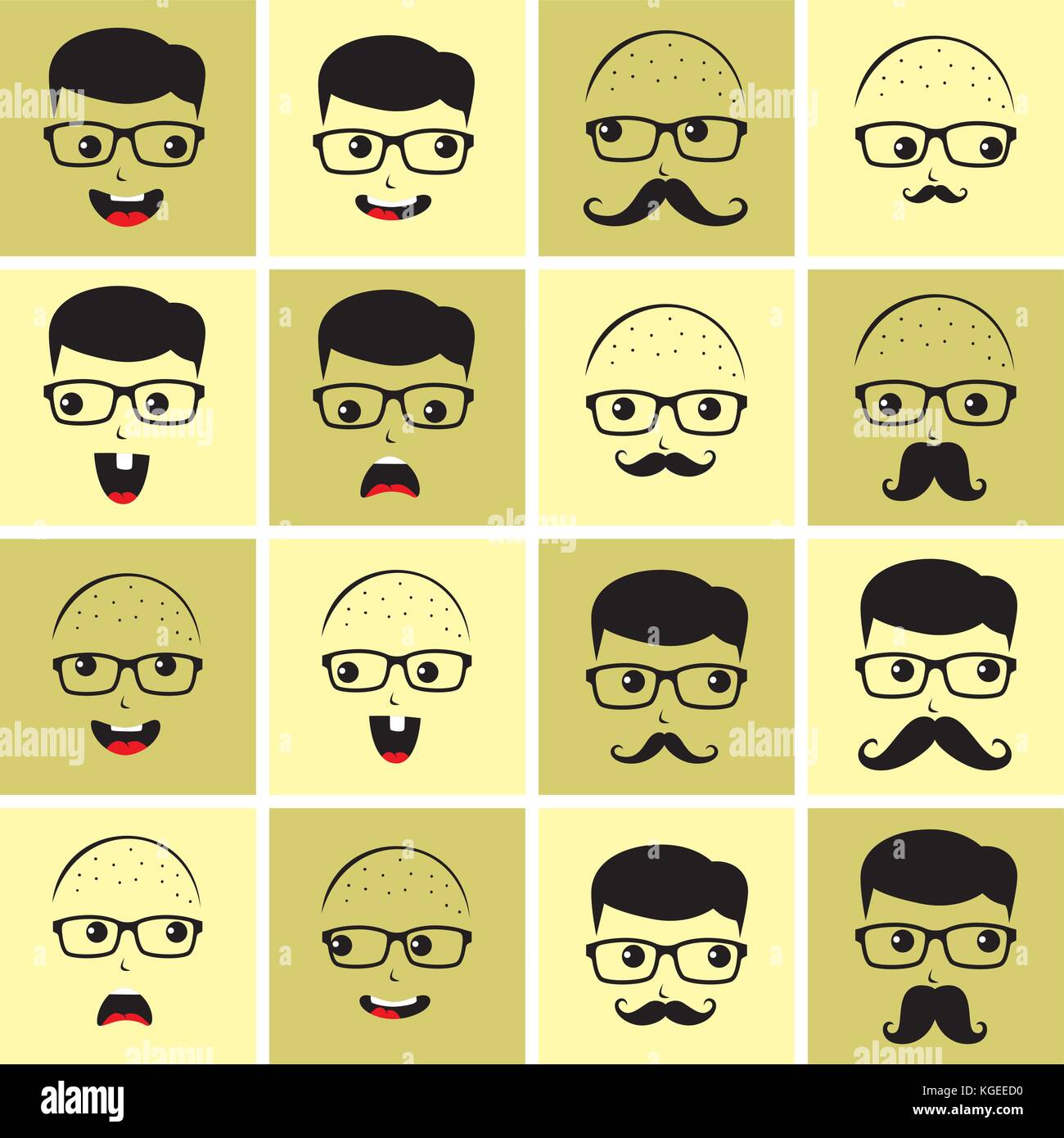 geek cartoon character avatar vector graphic art illustration Stock ...