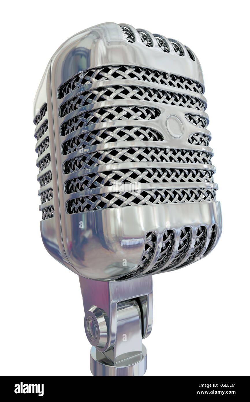 Vintage studio microphone. 3D render Stock Photo - Alamy
