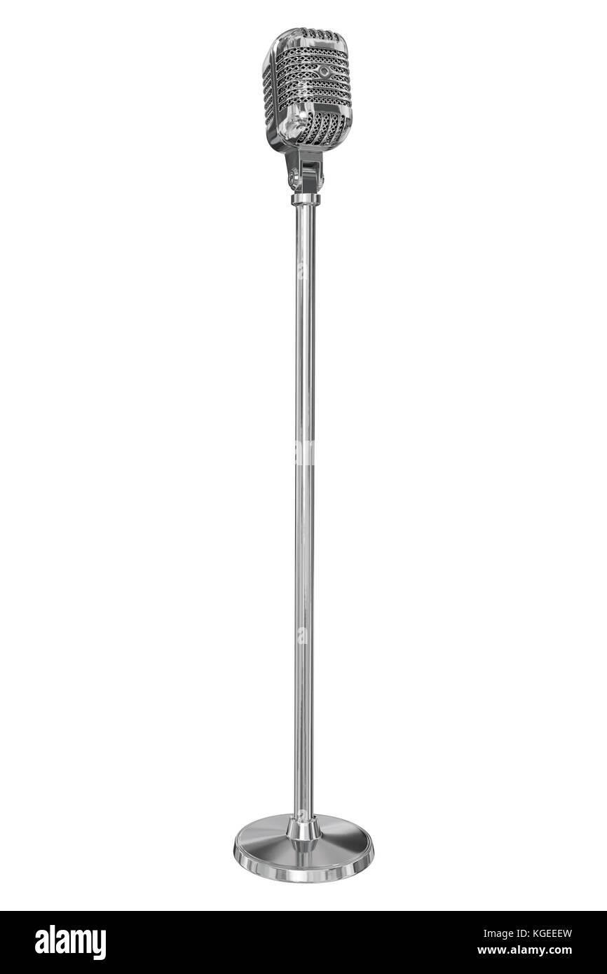 Microphone retro vintage isolated Black and White Stock Photos & Images ...