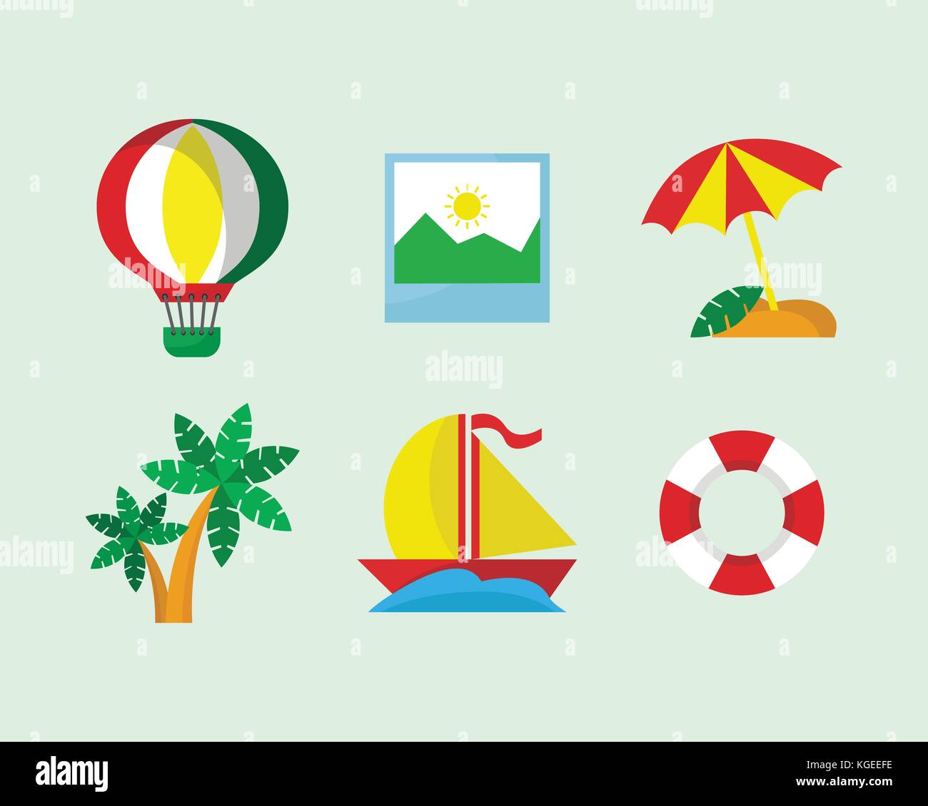 Fun Vacation Icon Set Stock Vector Image & Art - Alamy