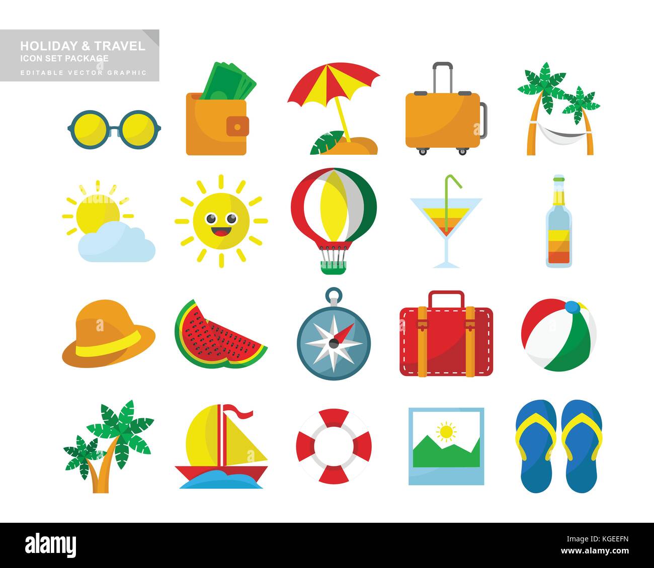 Holiday & Travel Icon Set Package Stock Vector Image & Art - Alamy