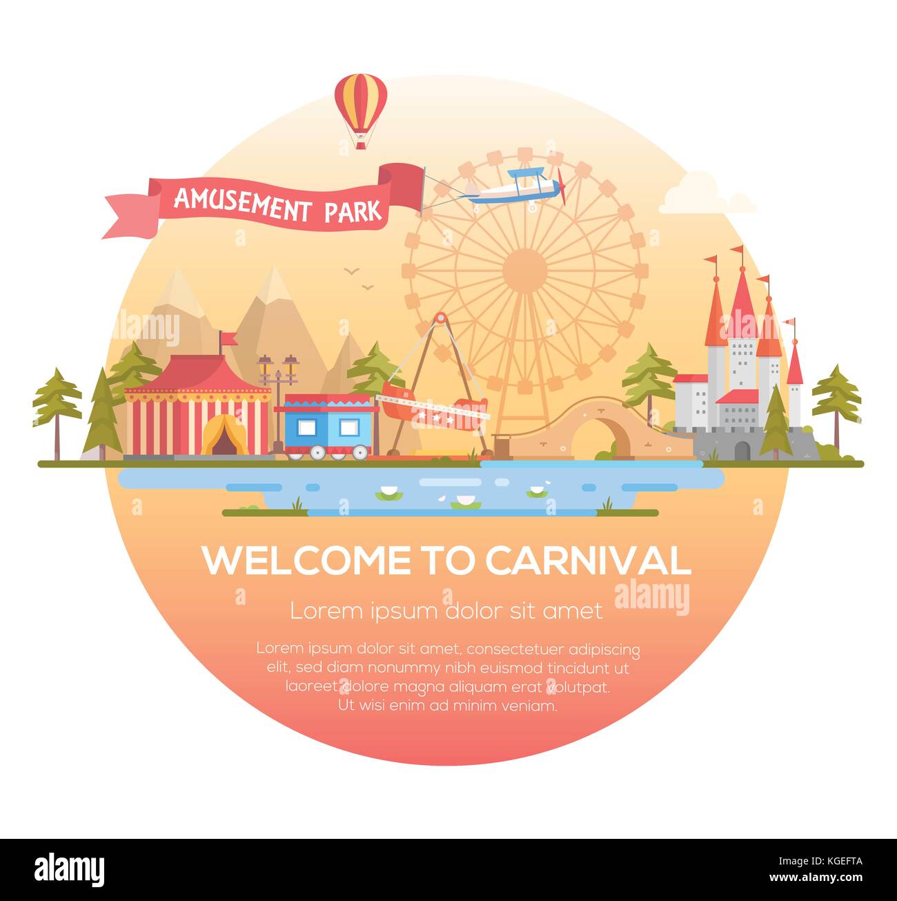 Welcome to carnival - modern vector illustration Stock Vector Image ...