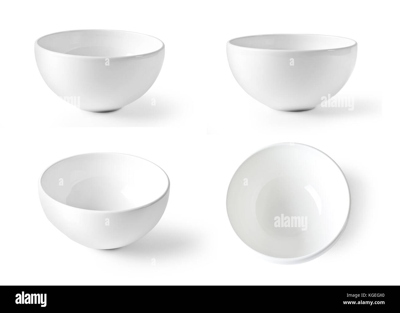 White empty bowl isolated on white background .Set Stock Photo - Alamy