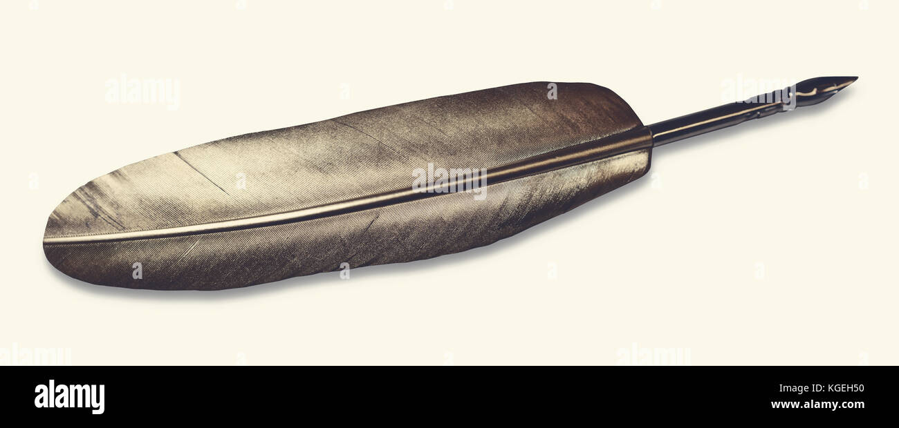 Nostalgic old writing quill for correspondence Stock Photo - Alamy