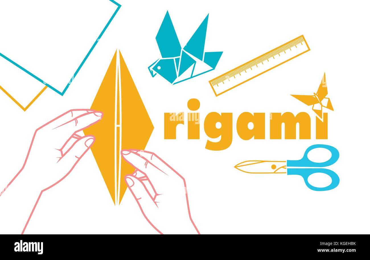 logo for classes Origami in the form of hands folding a sheet of paper ...