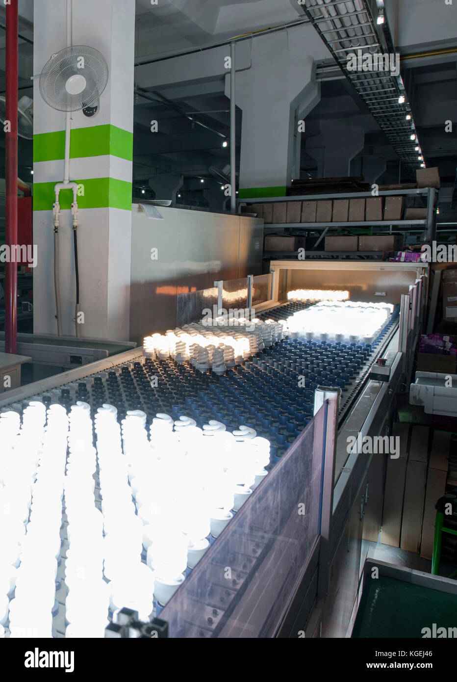 workshop for testing and verification, and packaging of halogen lamps ...