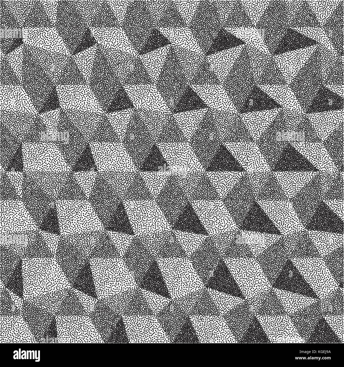 Geometric triangles background. Mosaic. Black and white grainy design ...