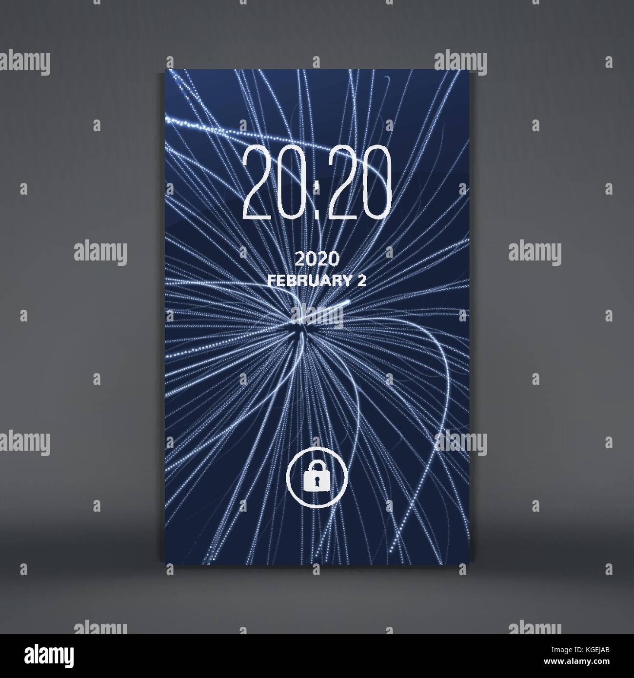 Modern lock screen for mobile apps. Smartphone. 3d grid background ...