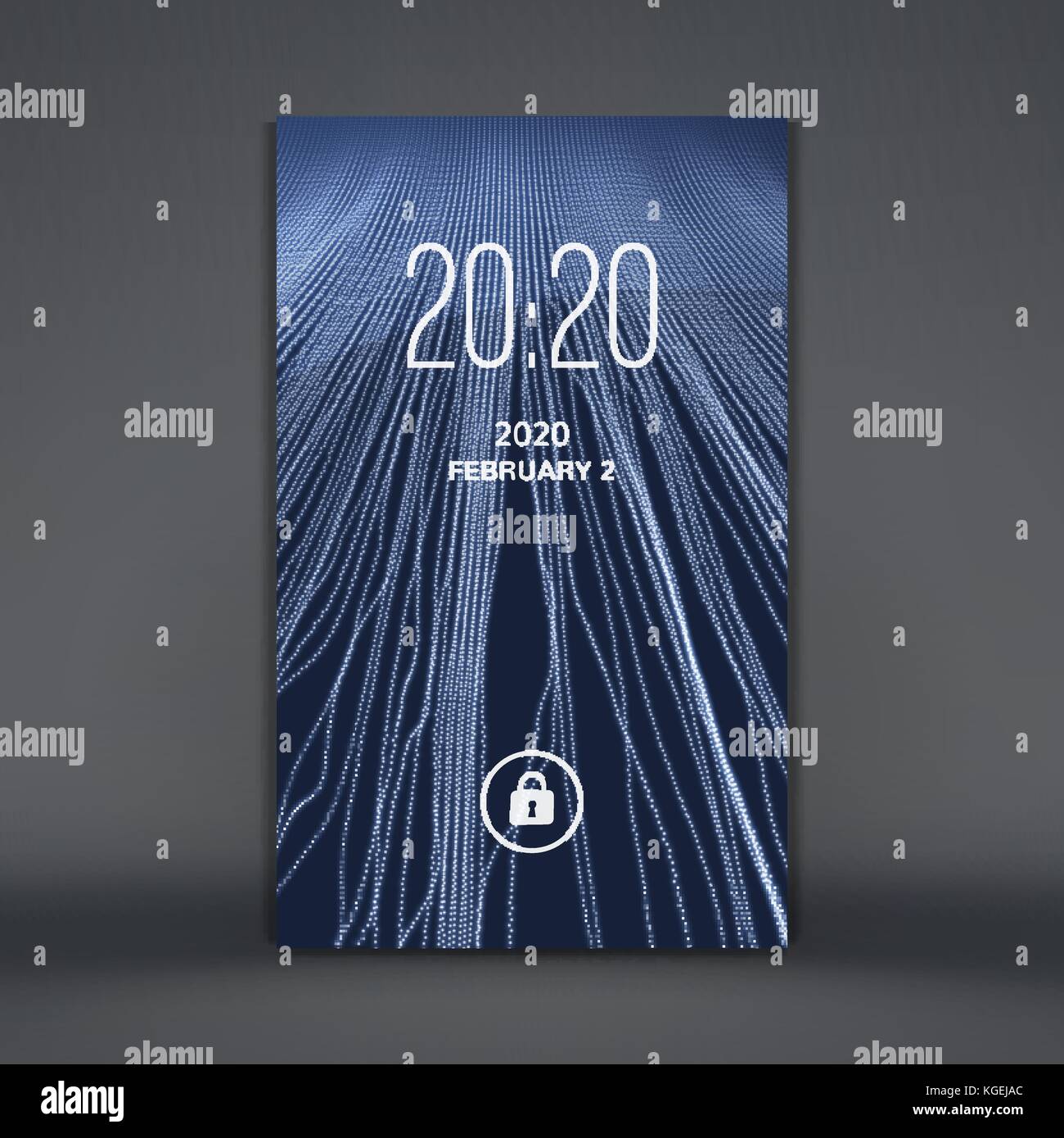 Modern lock screen for mobile apps. Smartphone. 3d grid background ...