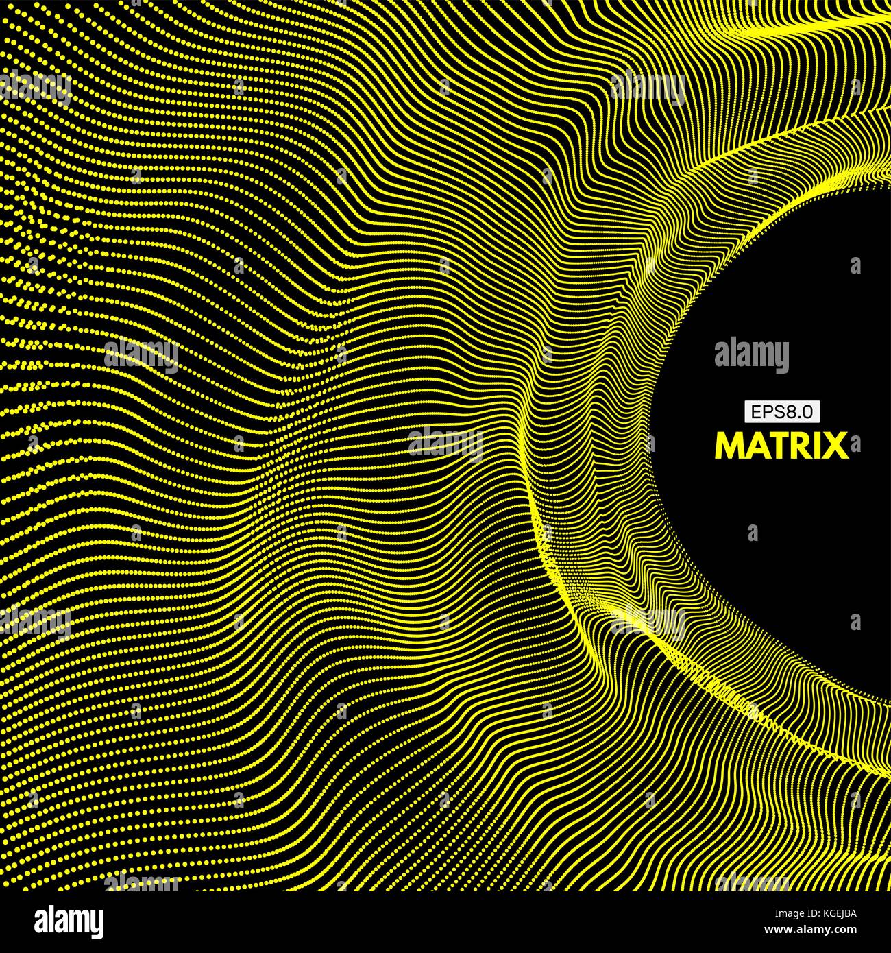 Array with dynamic particles. 3d futuristic technology style. Abstract background. Vector ...