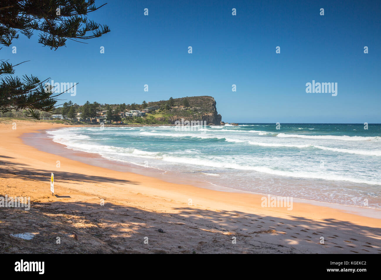 View of Avalon Beach on Sydney northern beaches and Avalon headland ...