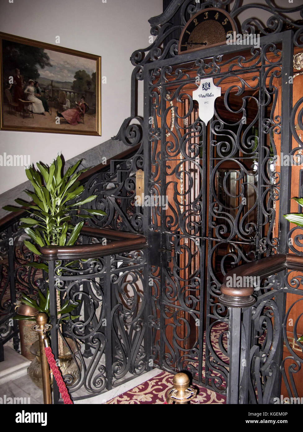 The Original elevator from 1892 at Pera Palas Hotel, Istanbul, Turkey ...
