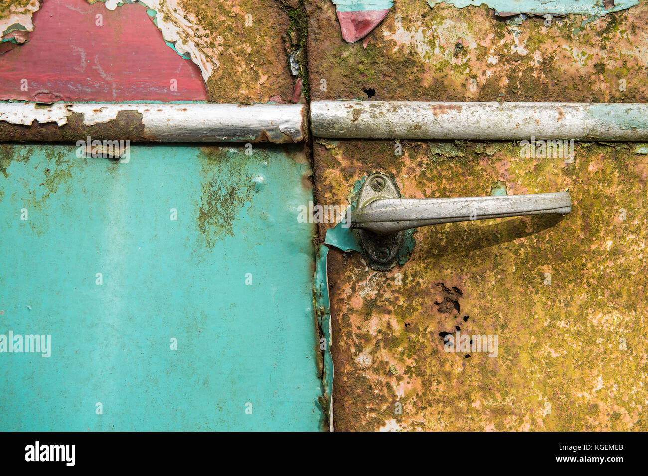 Close up of an antique old rusted blue car door Stock Photo - Alamy
