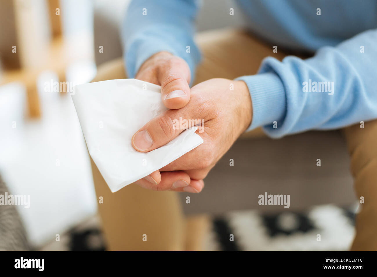 Close up of a paper tissue Stock Photo - Alamy