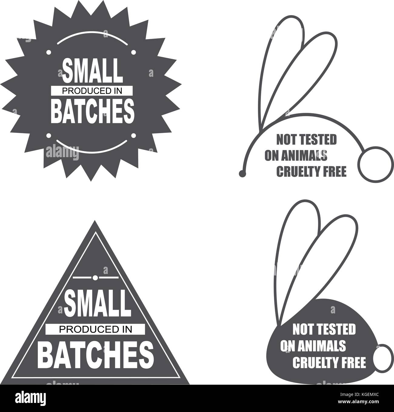 Not tested on animals sign. Small batches sign Stock Vector Image & Art ...