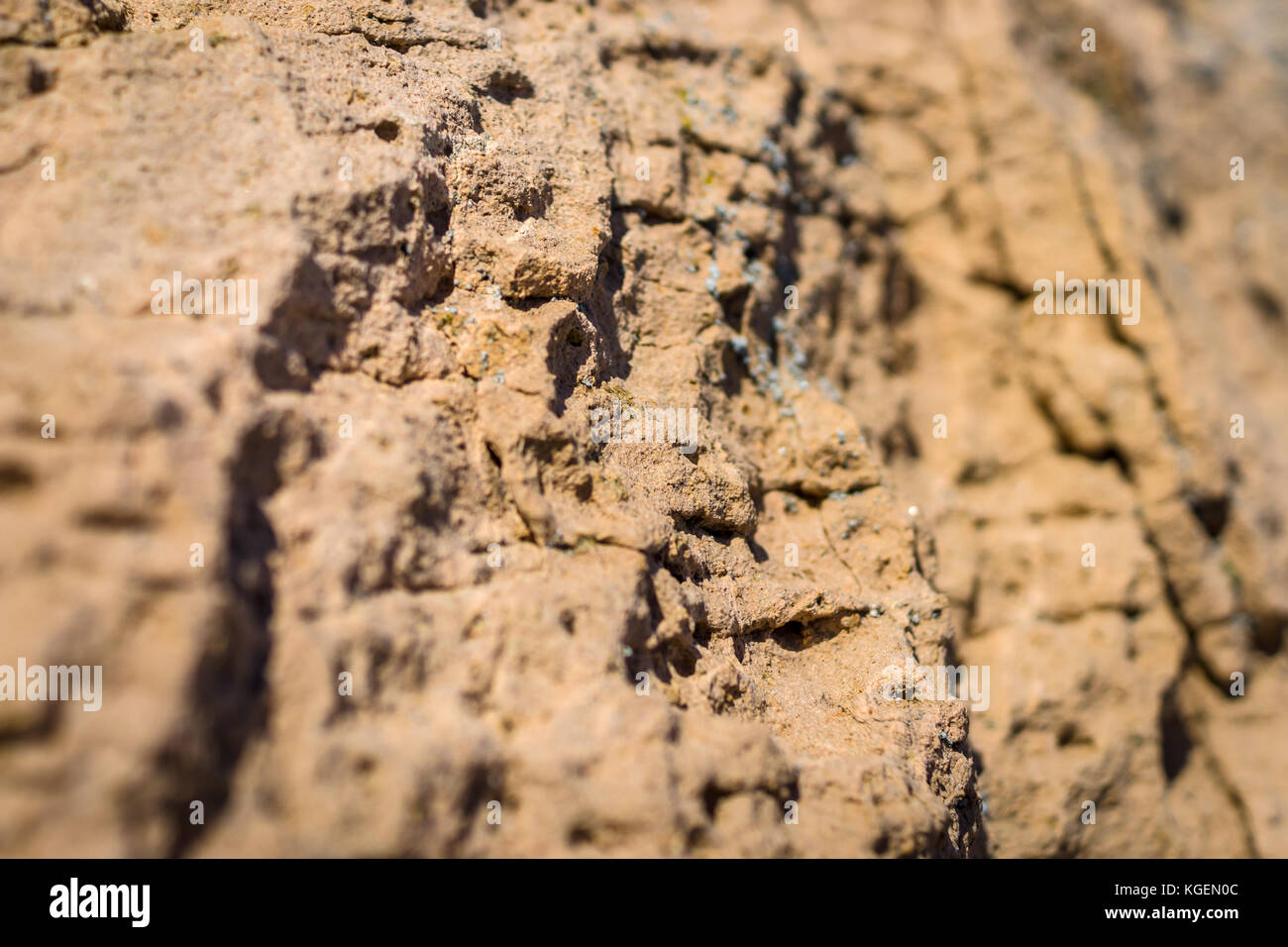 Sedimentary rock. Structure of natural stone. Background. Shallow depth ...