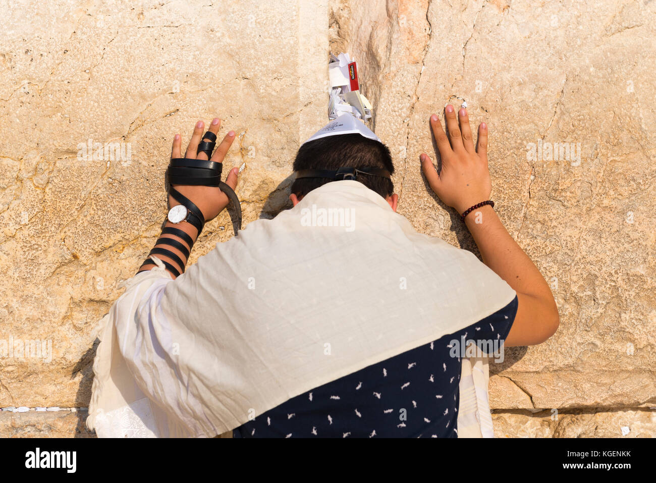 Israel The Holy Land Jerusalem Old City religious Jew Jewish man kippur ...