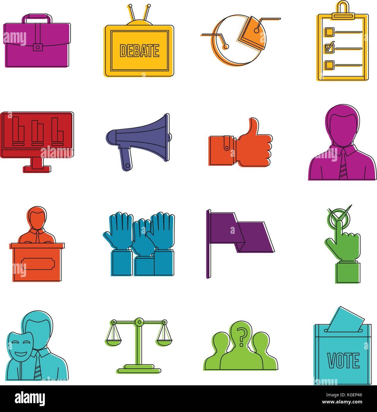 Election voting icons doodle set Stock Vector Image & Art - Alamy