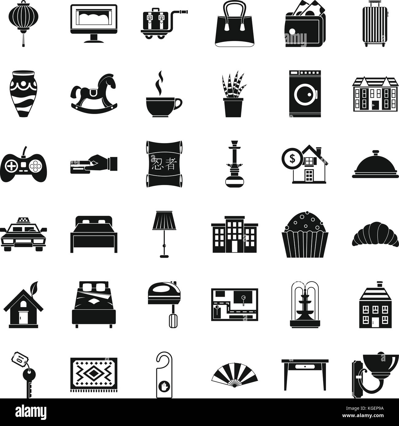Apartment icons set, simple style Stock Vector Image & Art - Alamy