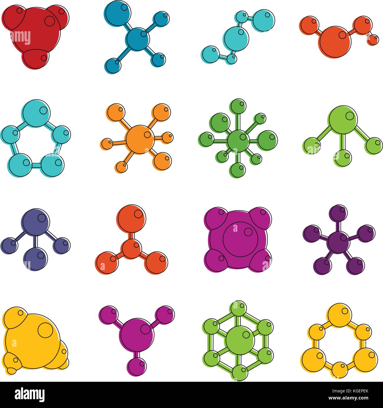 Molecule icons doodle set Stock Vector Image & Art - Alamy