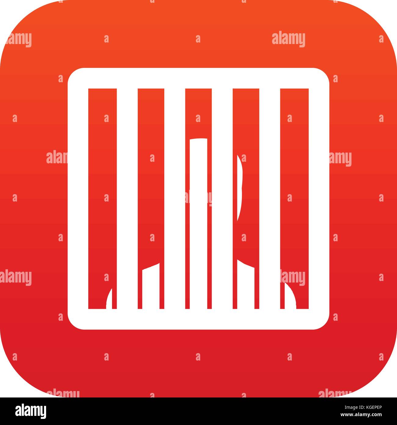 Man behind jail bars icon digital red Stock Vector Image & Art - Alamy